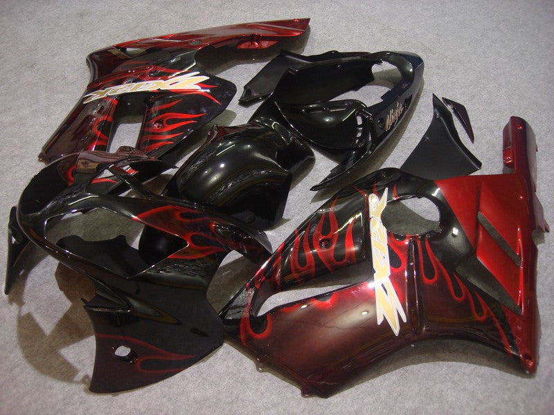 Black and Red Flame Fairing Kit for Ninja ZX 12R Selective Buying ...